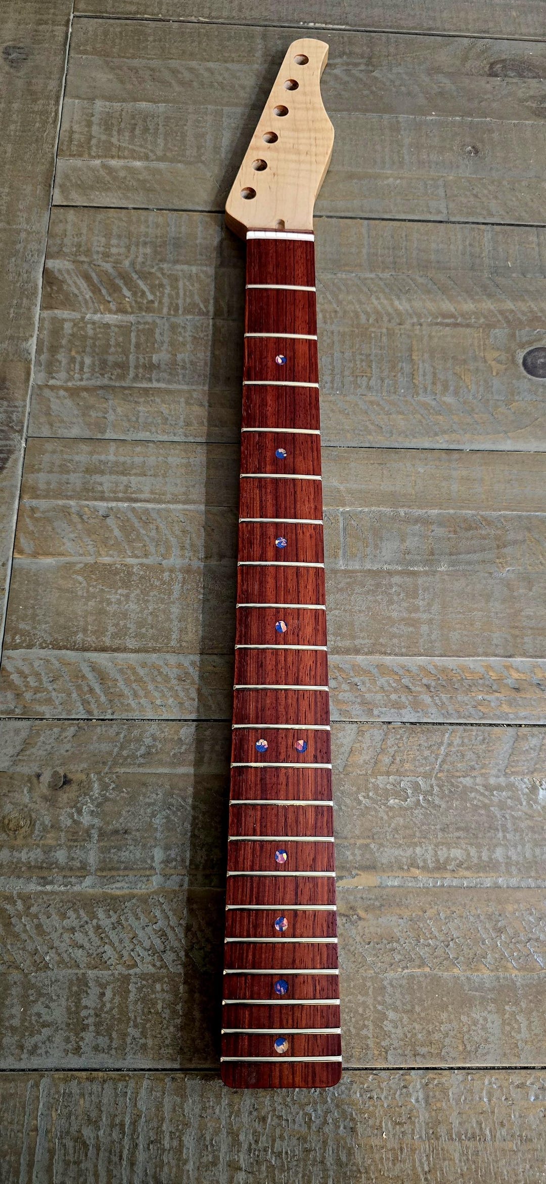Telecaster-style Guitar Neck, Paduak on Flame Maple - Etsy