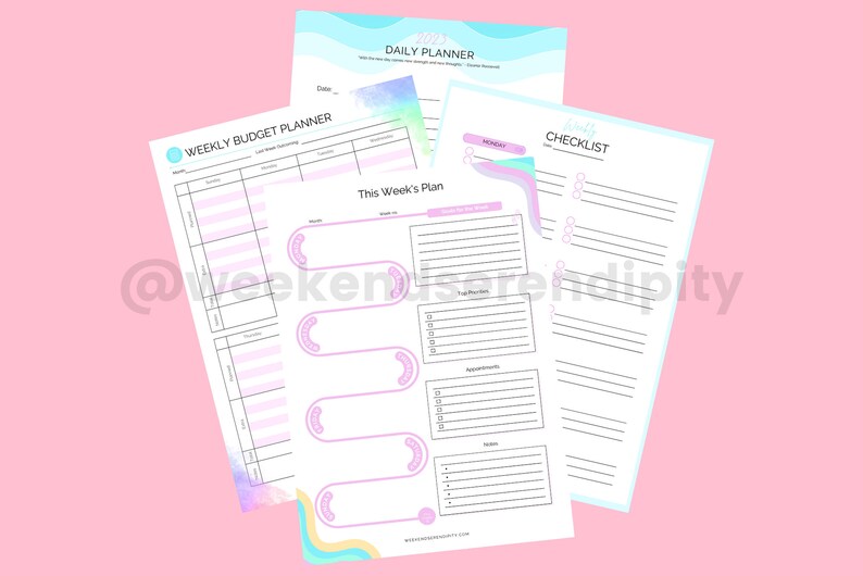 2023-2024 Printable PDF Planner Bundle Rainbow Edition Dated Over 80 ...