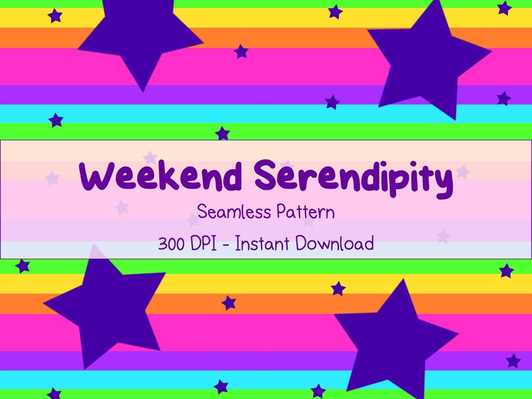 Rainbow Stripes With Stars, Seamless Repeat Pattern Digital Download ...
