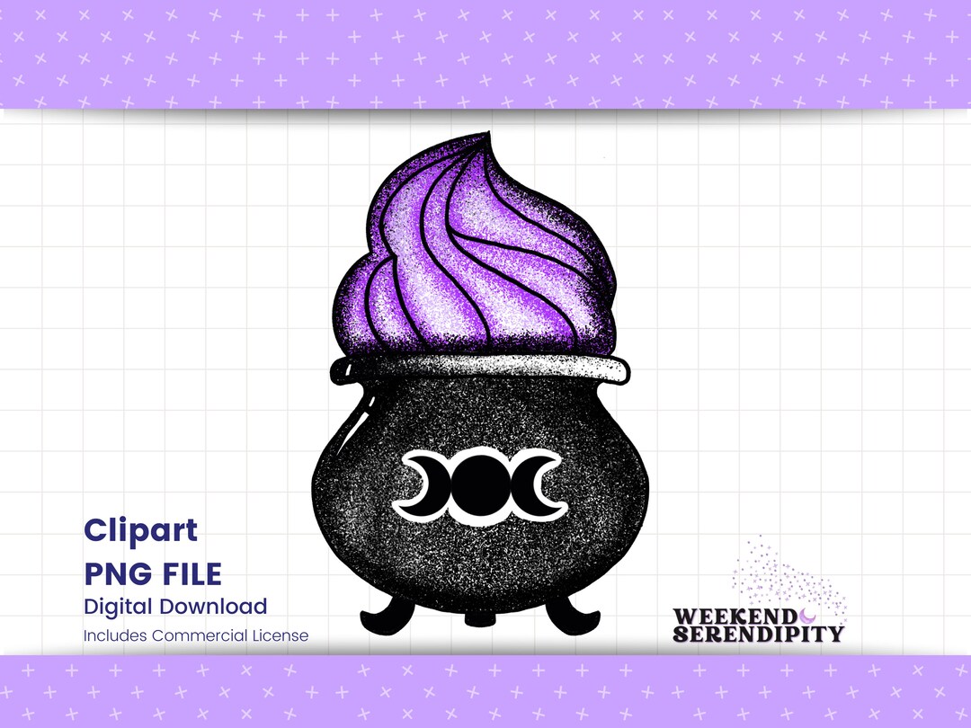 Witchy Cauldron Ink Drawing PNG File, Digital Download for Sublimation ...