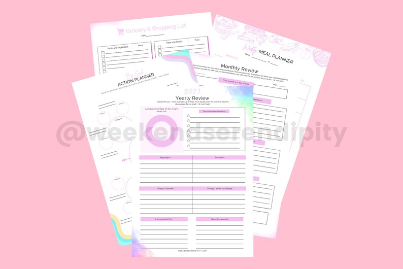 2023-2024 Printable PDF Planner Bundle Rainbow Edition Dated Over 80 ...
