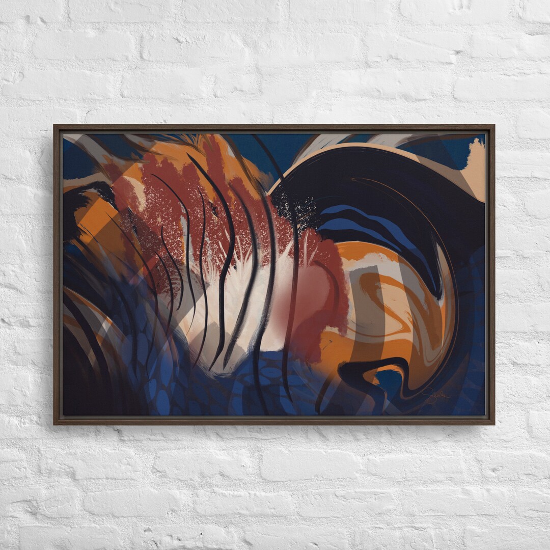 Volcanic Vibes Abstract Art Print, Framed Canvas Abstract Art, Dark ...