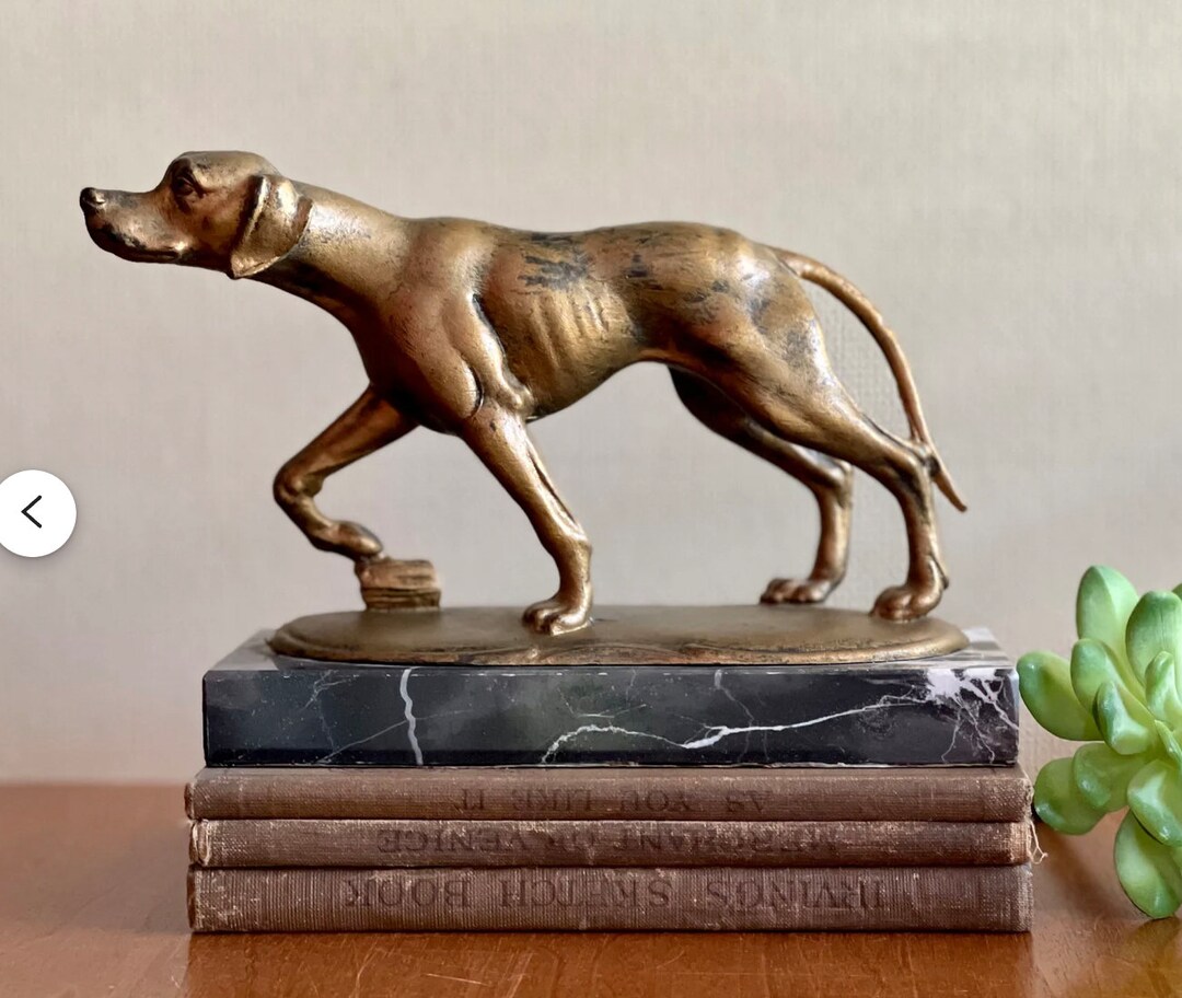 Antique Dog Statue on Marble Base, Made in Italy - Etsy