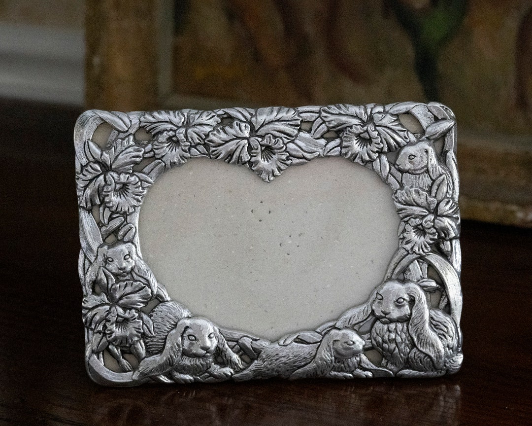 Vintage Arthur Court Silver Bunny Rabbit Heart Picture Frame - Etsy