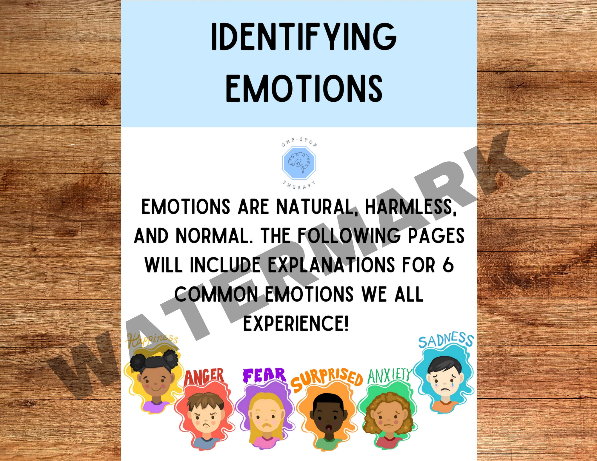 Identifying Emotions Packet for Children Printable Worksheets Mental ...