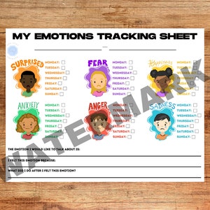 My Emotions Tracking Sheet for Children - Printable Worksheet - Mental ...