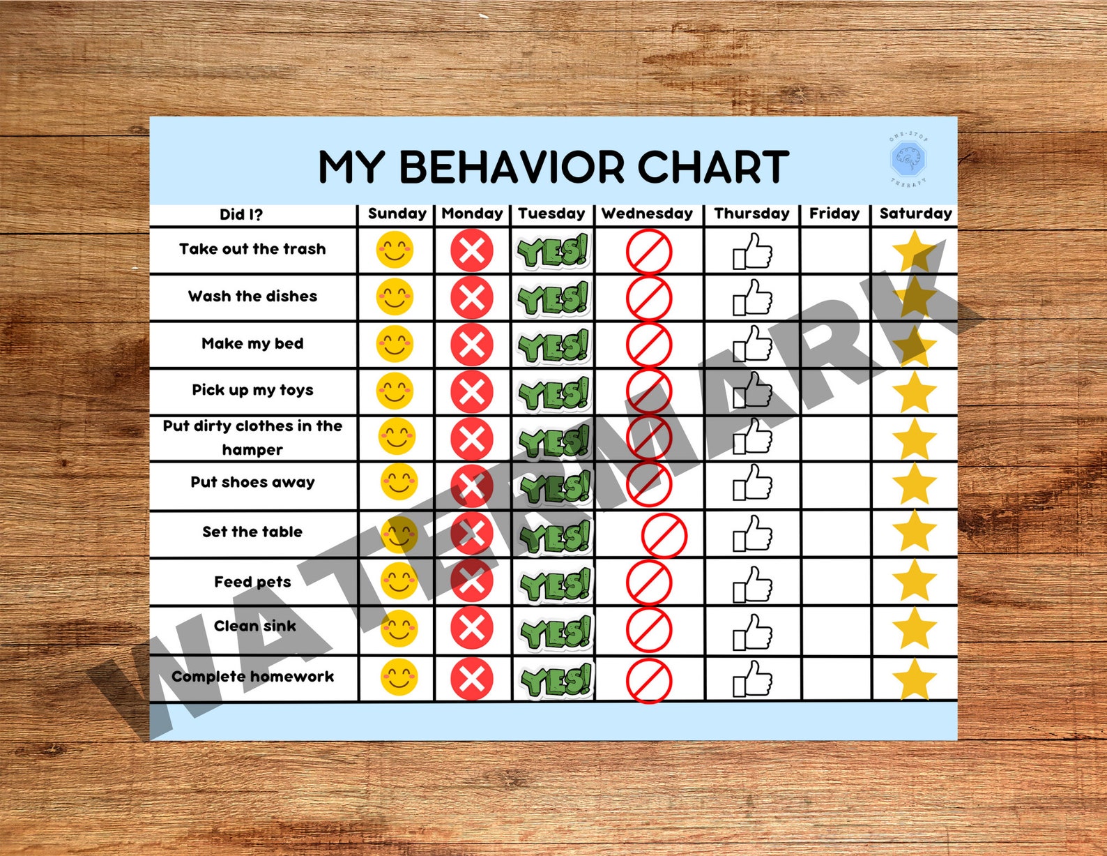 Behavior Chart and Rewards Packet for Children - Printable Worksheet ...