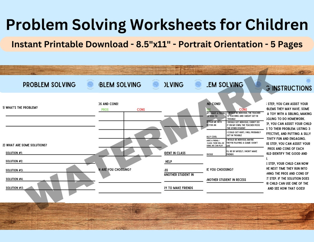 Problem Solving Worksheets for Children - Printable Worksheets - Mental ...