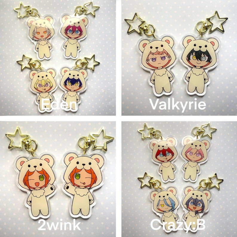 Ensemble Stars Bear Keychains - Etsy