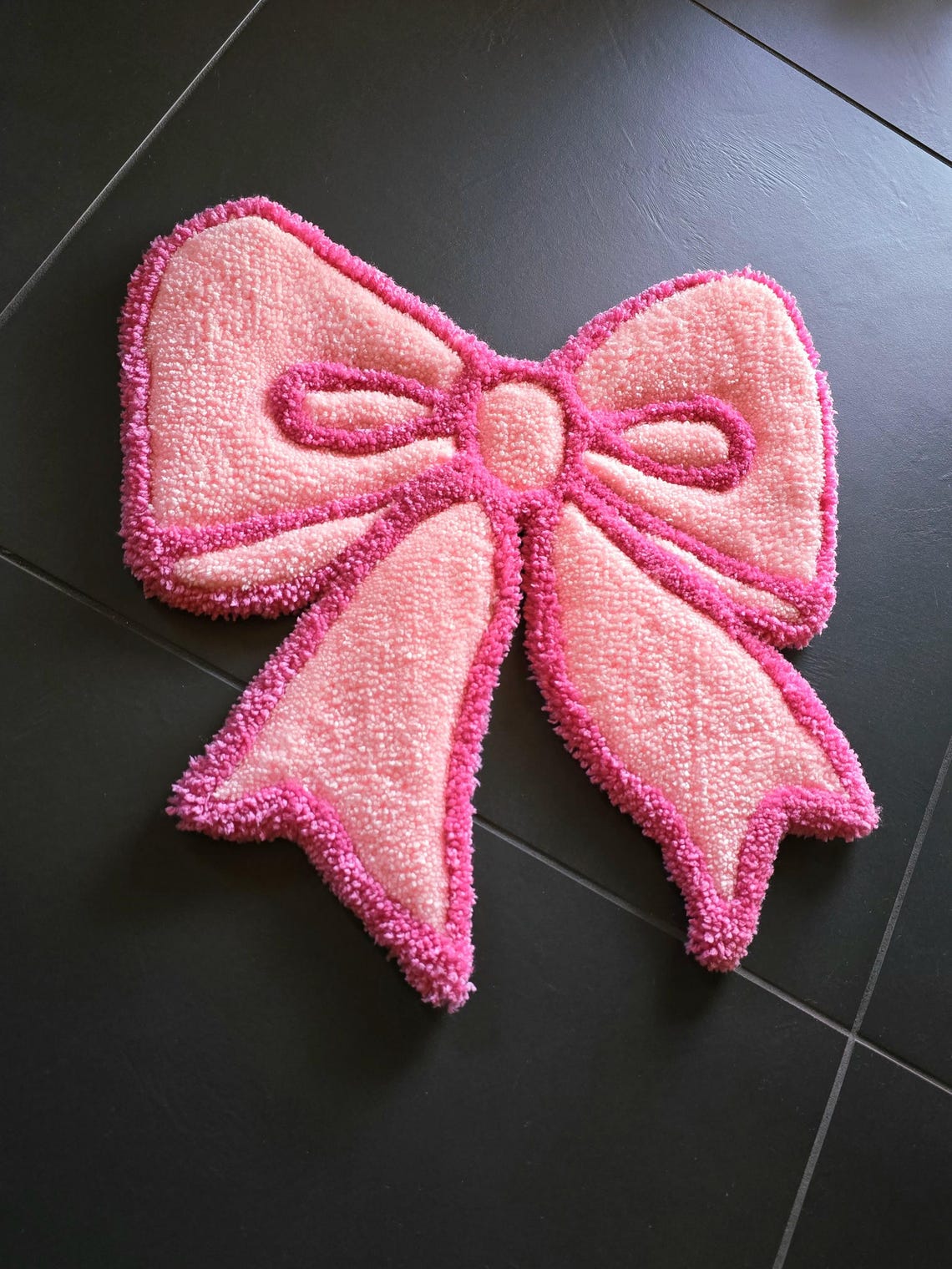 Handmade Pink Bow Tufted Rug, Cute Trendy Coquette Decor, Pastel Girly ...