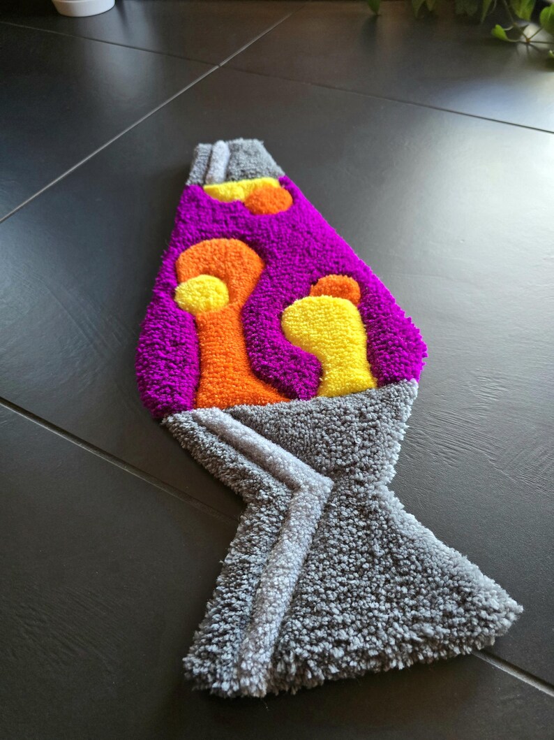 Handmade Lava Lamp Tufted Rug, Cute Trendy Retro Boho Home Decor ...