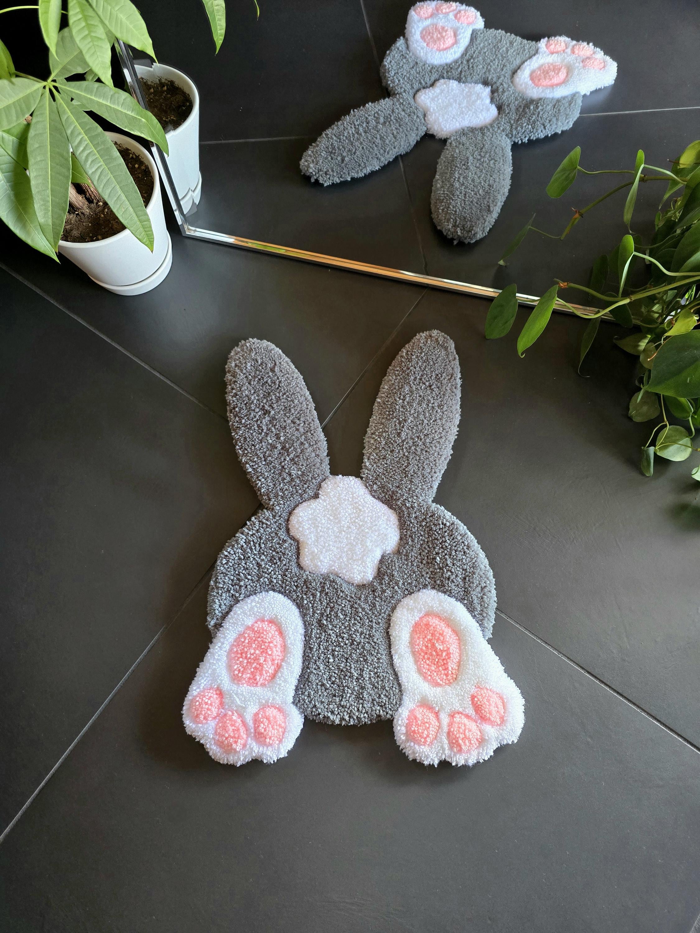 Handmade Bunny Tail Tufted Rug, Cute Trendy Retro Home Decor, Funny ...