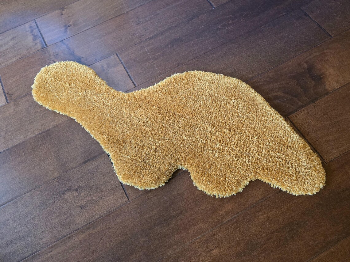 Handmade Dino Nugget Tufted Rug, Dinosaur Chicken Nugget Fast Food Rug ...