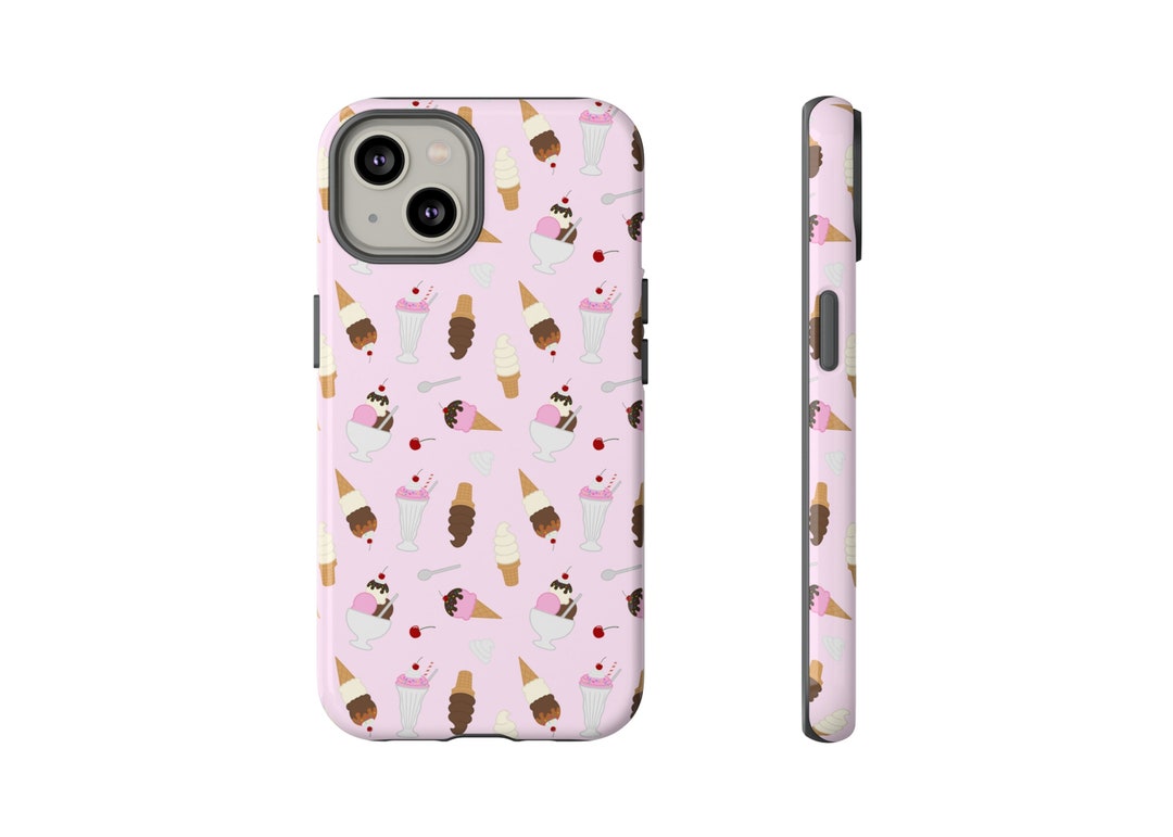 Ice Cream Shop Phone Case, Cute Soft Serve Ice Cream Cone Sundae ...