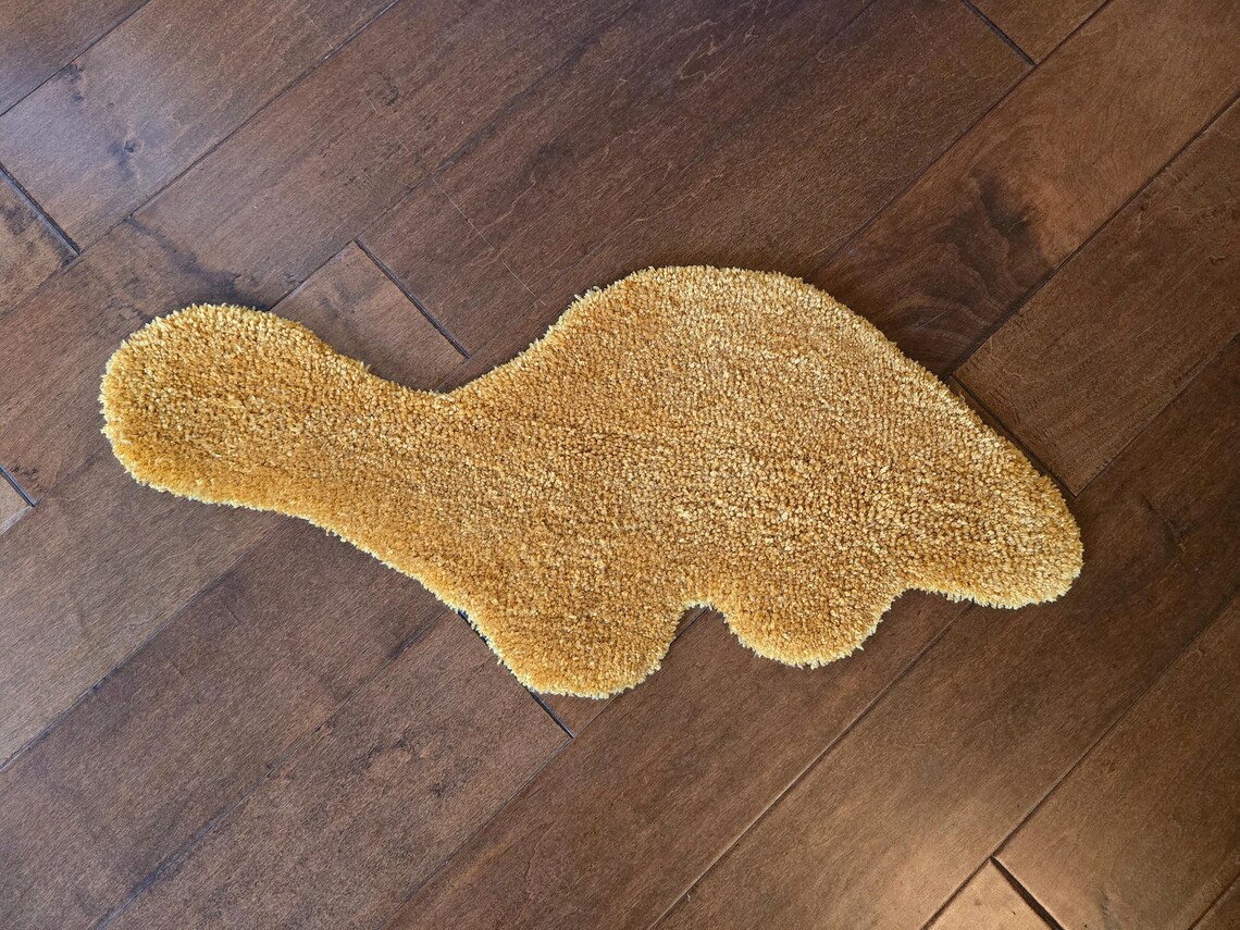 Handmade Dino Nugget Tufted Rug, Dinosaur Chicken Nugget Fast Food Rug ...