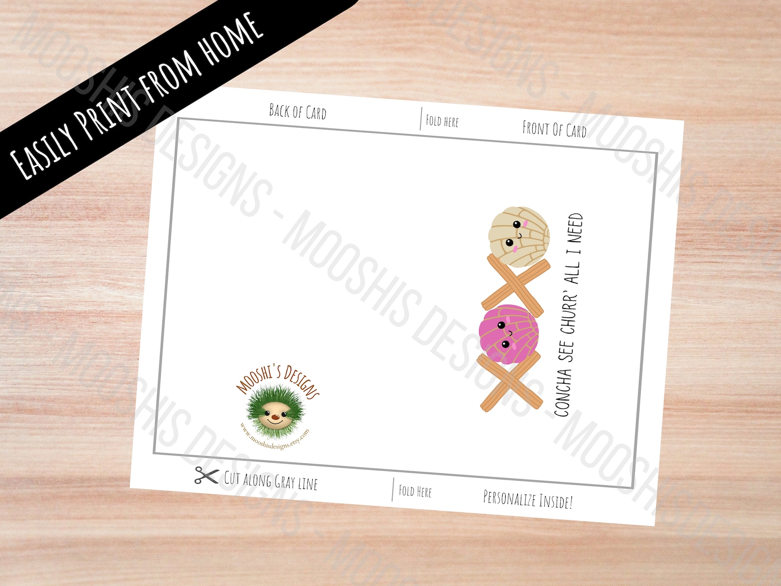 Printable Churr' All I Need Card, Valentine's Anniversary Gift, Cute ...