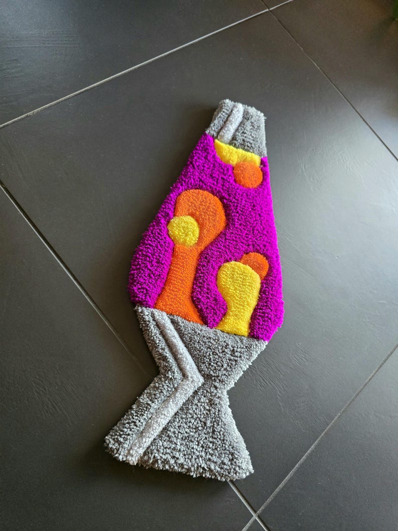 Handmade Lava Lamp Tufted Rug, Cute Trendy Retro Boho Home Decor ...