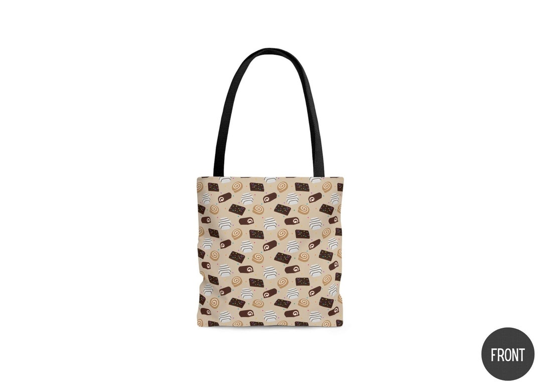Snack Cake Tote Bag, Cute Cosmic Brownie Zebra Cake Swiss Roll Honey ...