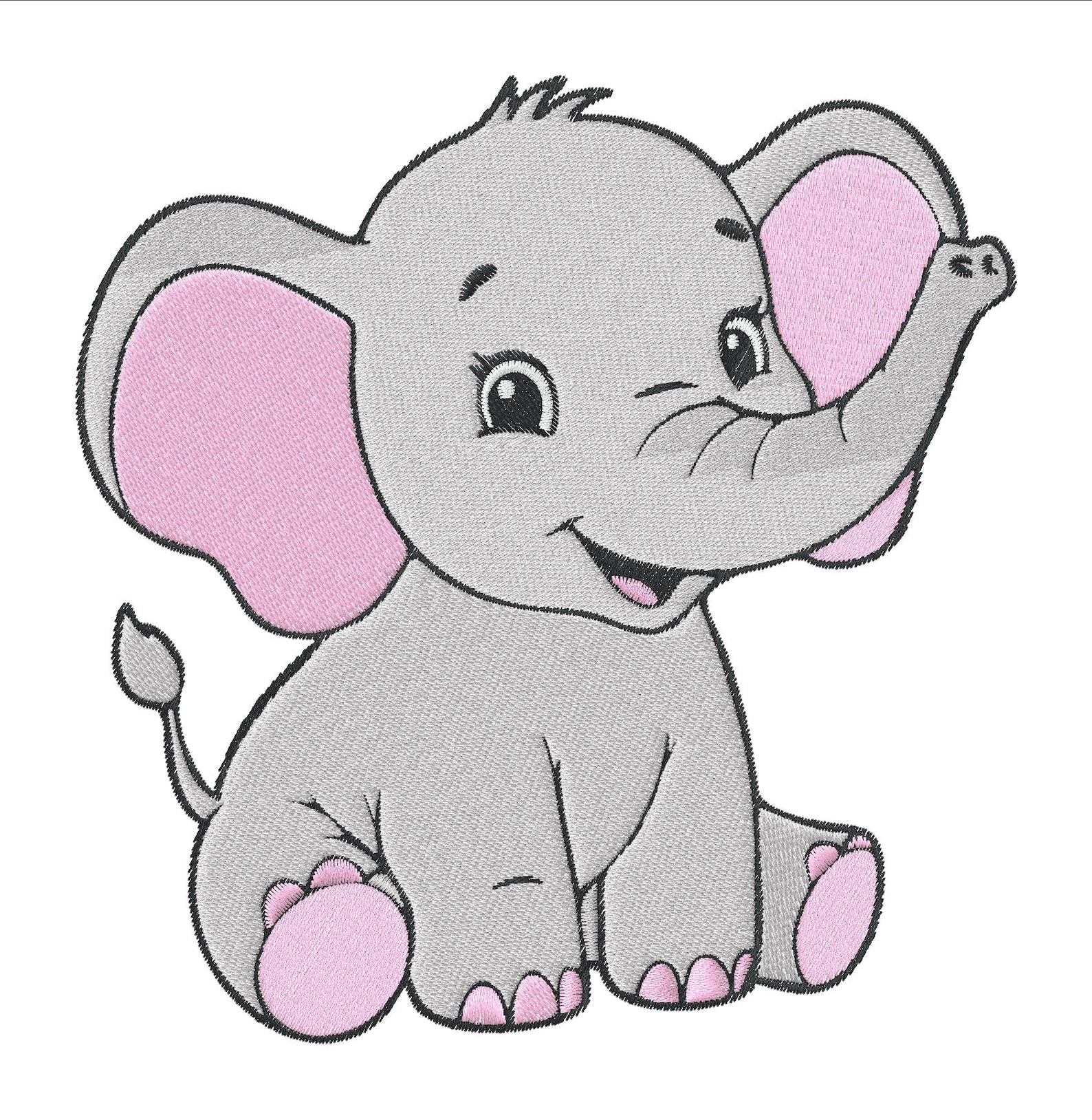 Baby Elephant Machine Embroidery, Digital File- Great for Baby Clothing ...