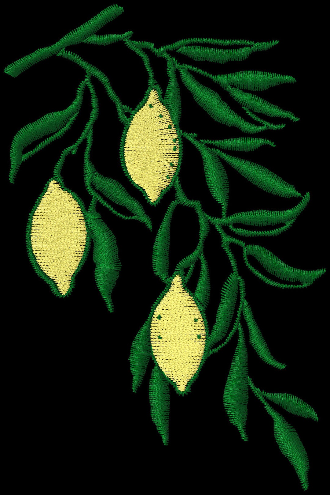 Lemon Branch Machine Embroidery Designs- Great for Towels, Shirts ...