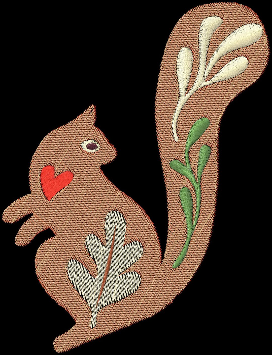 Floral, Motif Squirrel Machine Embroidery Design, 4 by 4 Size Included ...