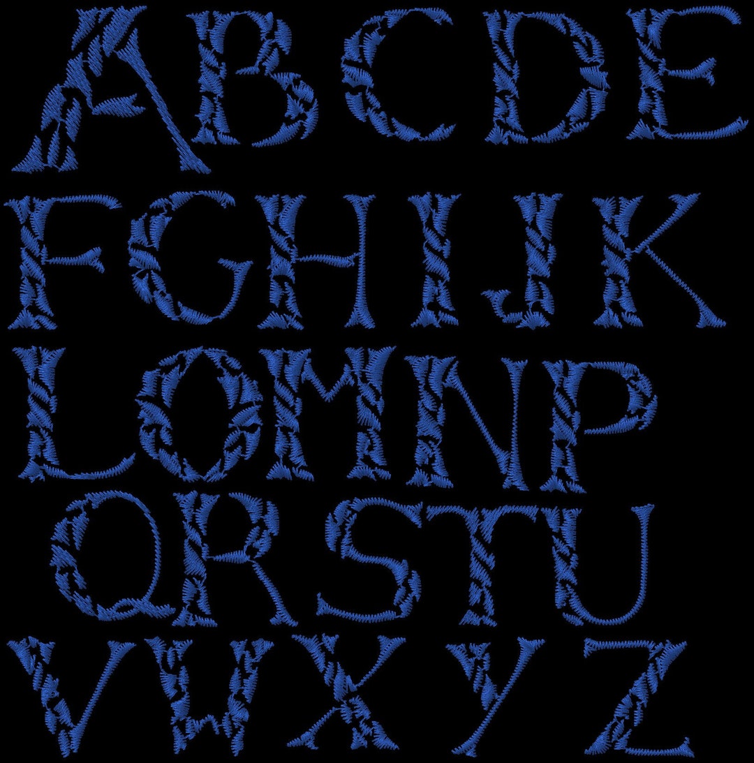 Leafy Stencil Monogram Embroidery Fonts - Etsy