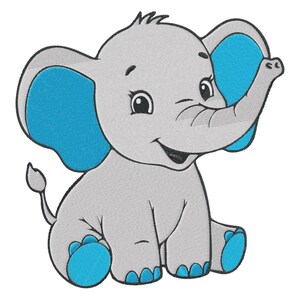 Baby Elephant Machine Embroidery, Digital File- Great for Baby Clothing ...