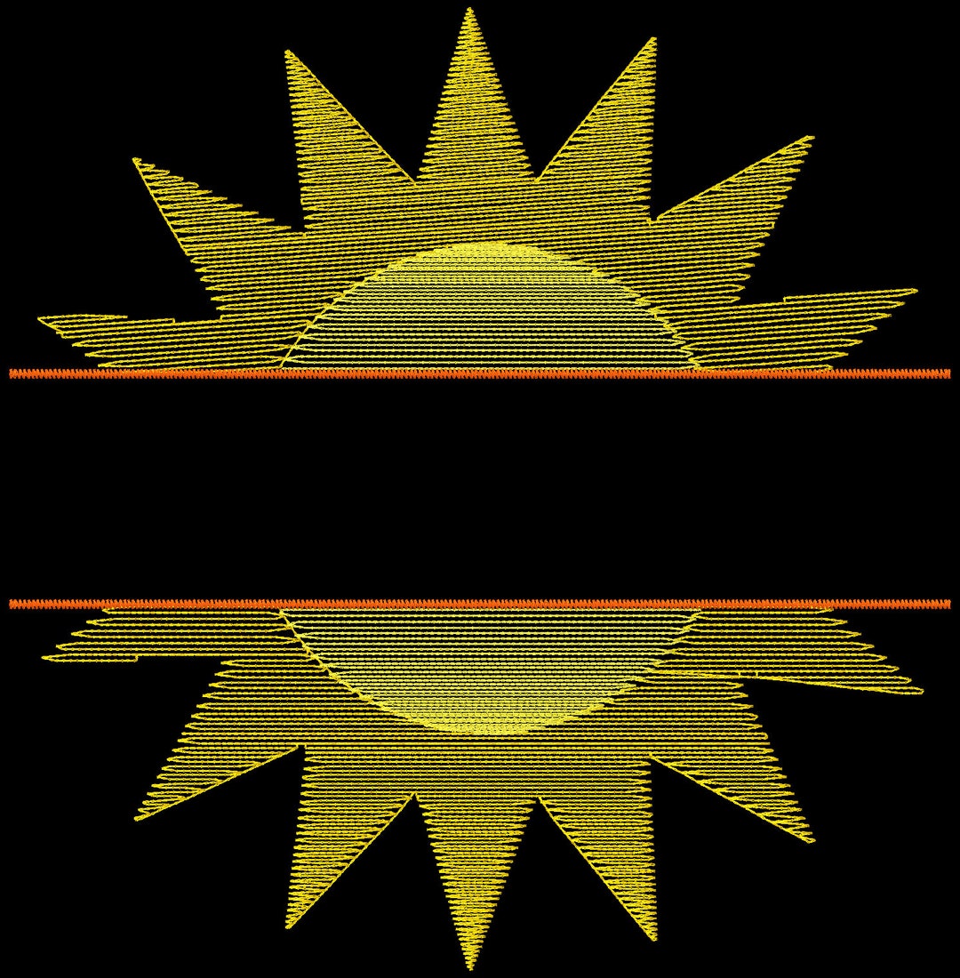 Sun Name Split Machine Embroidery Design (digital File) - Etsy