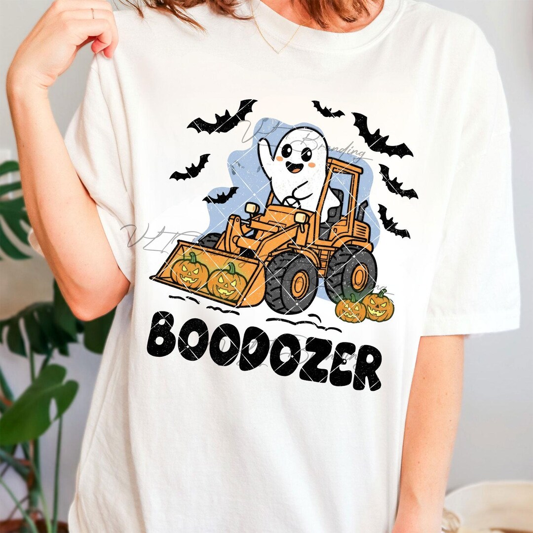Boo-dozer Halloween PNG: Spooky Bulldozer Truck Sublimation (digital ...