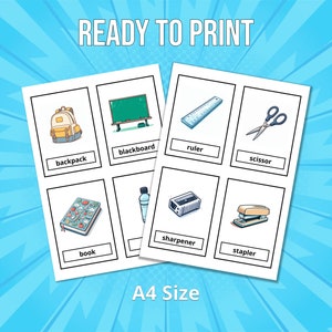 24 in the School Flash Cards Printable for Kids (montessori Cards ...