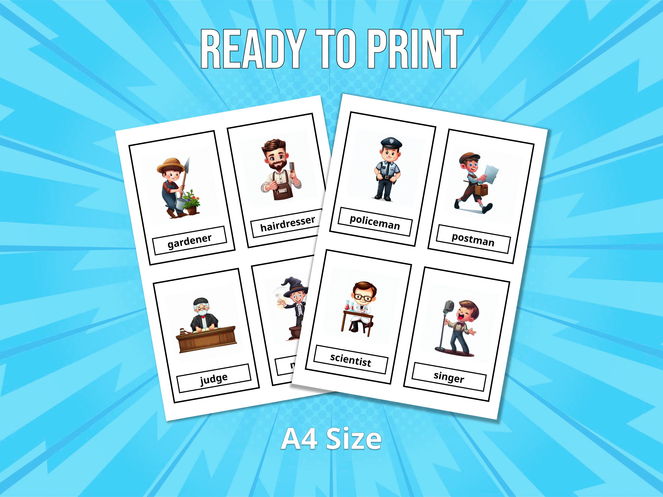 24 Dream Job Flash Cards Printable for Kids (montessori Cards ...