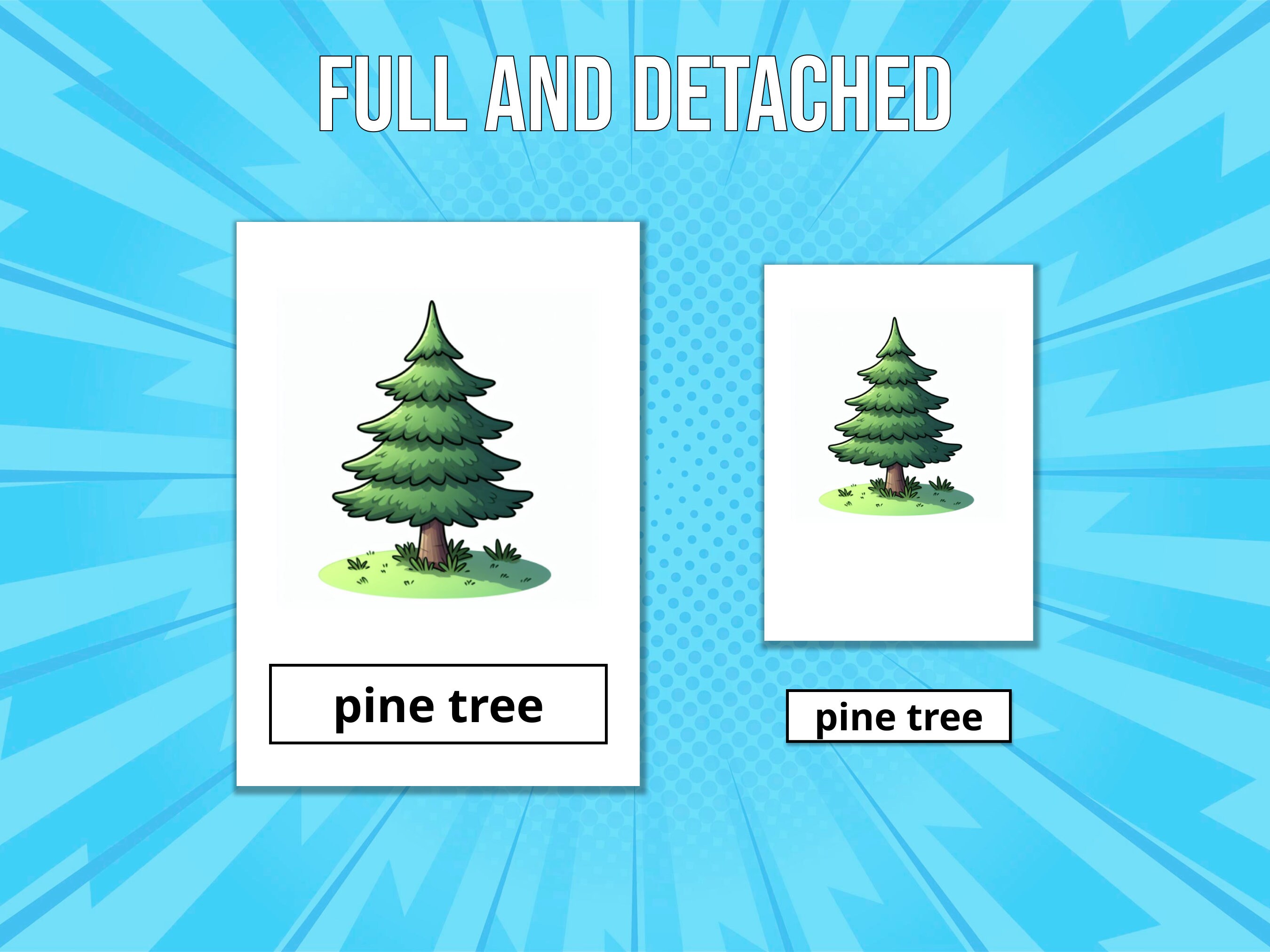 24 Botanical Trees Flash Cards Printable for Kids (montessori Cards ...