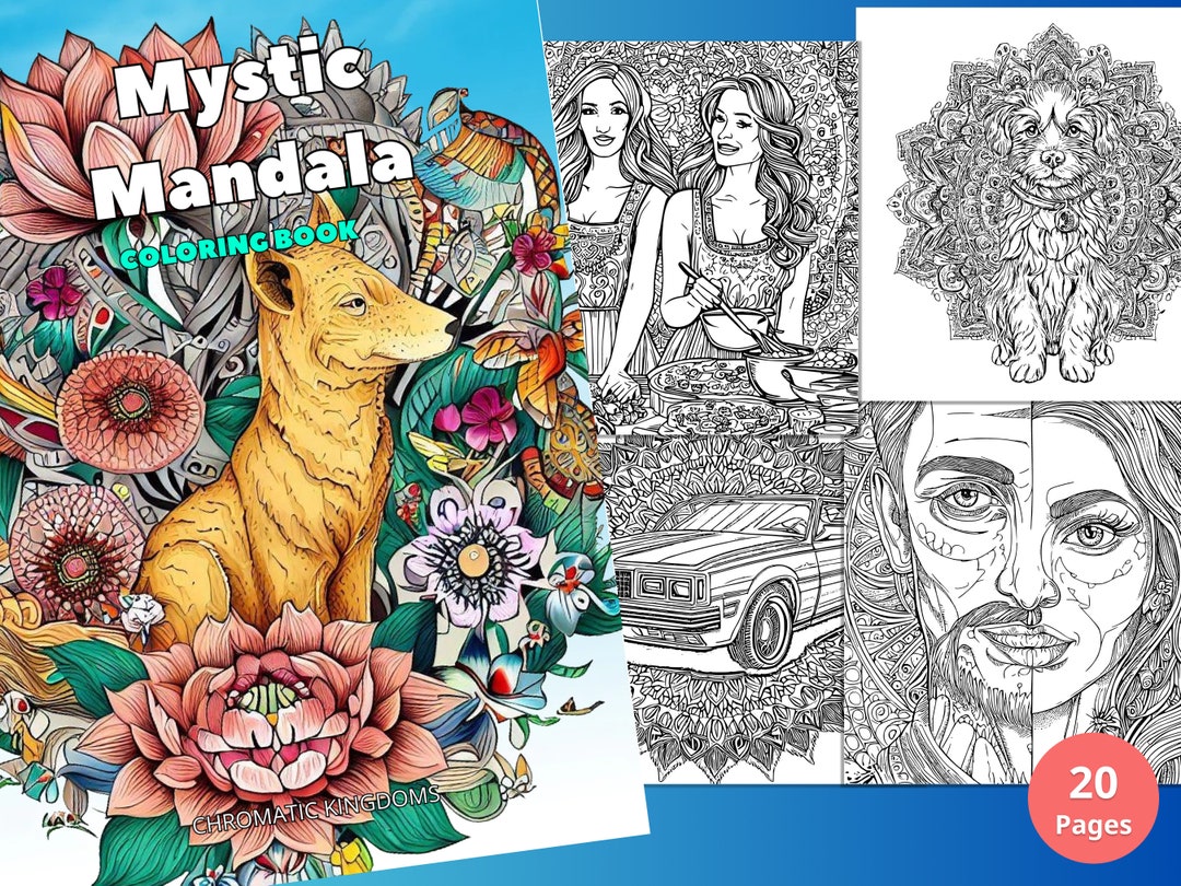 20 Mystic Mandala Coloring Page Book for Adult Kid Instant Download ...