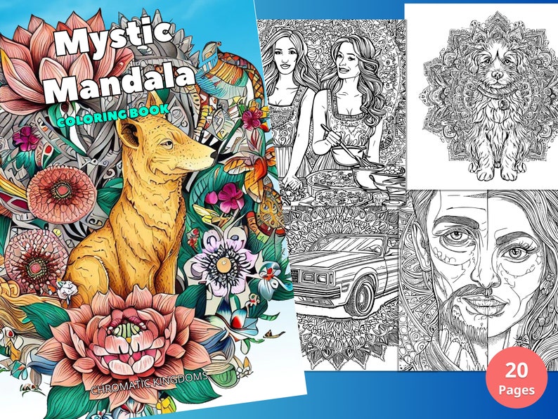 20 Mystic Mandala Coloring Page Book for Adult Kid Instant Download ...
