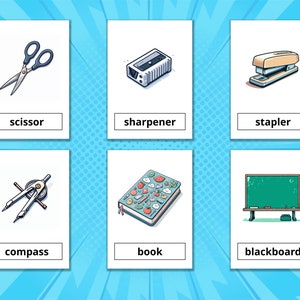 24 in the School Flash Cards Printable for Kids (montessori Cards ...