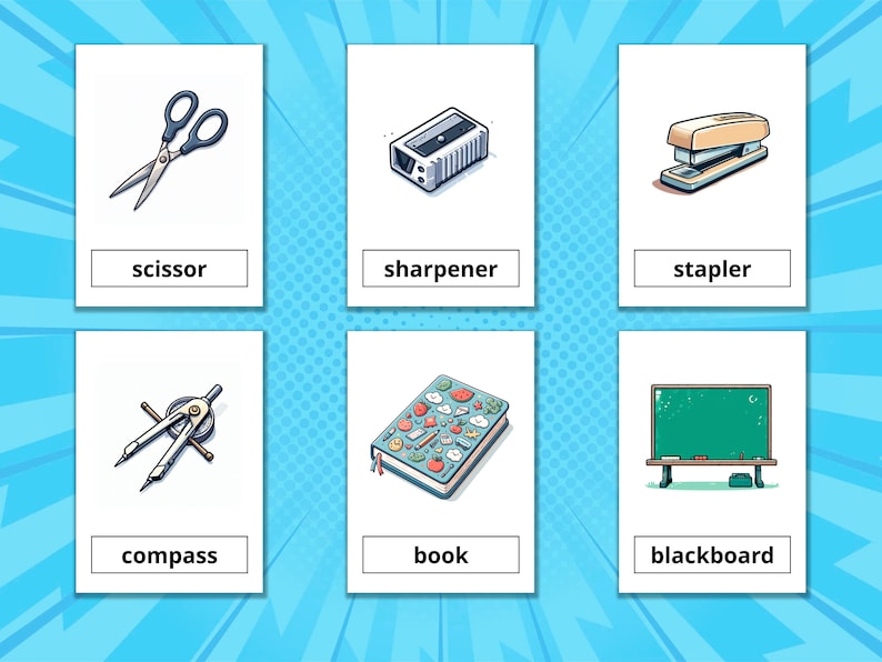 24 in the School Flash Cards Printable for Kids (montessori Cards ...