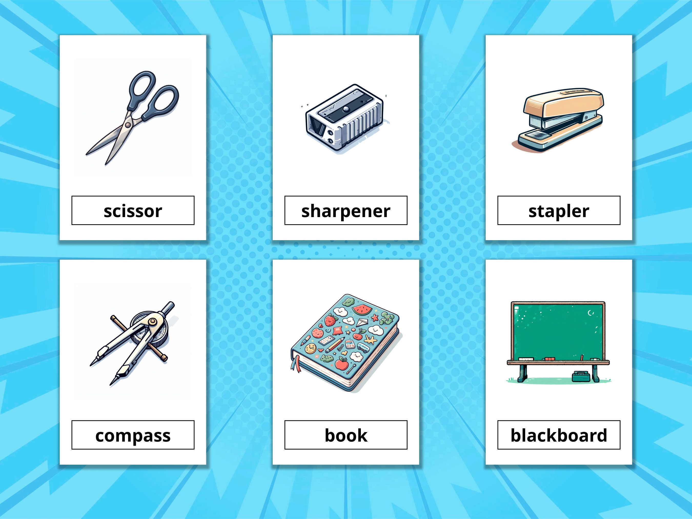 24 in the School Flash Cards Printable for Kids (montessori Cards ...