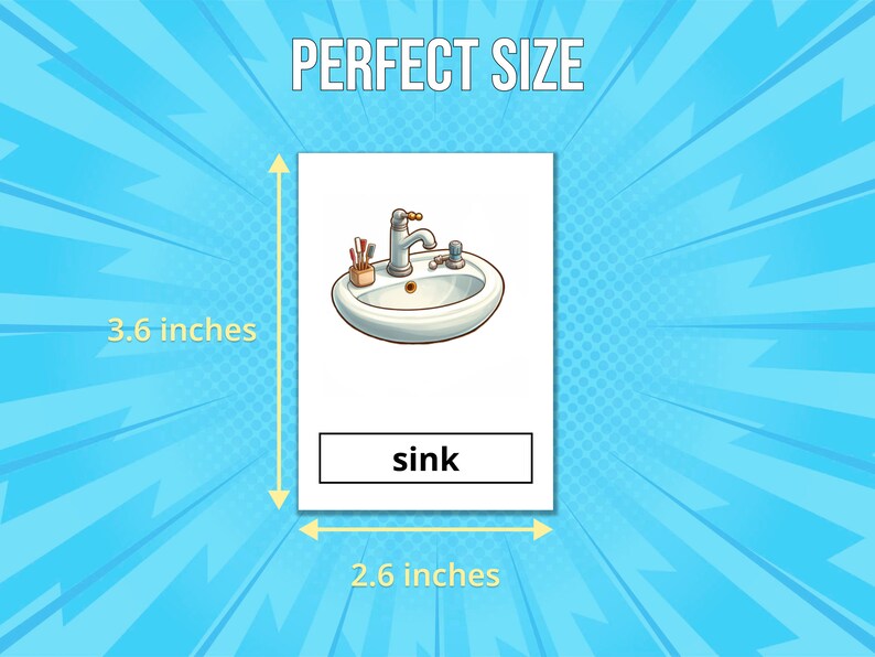 24 Bathroom Essentials Flash Cards Printable for Kids montessori Cards ...