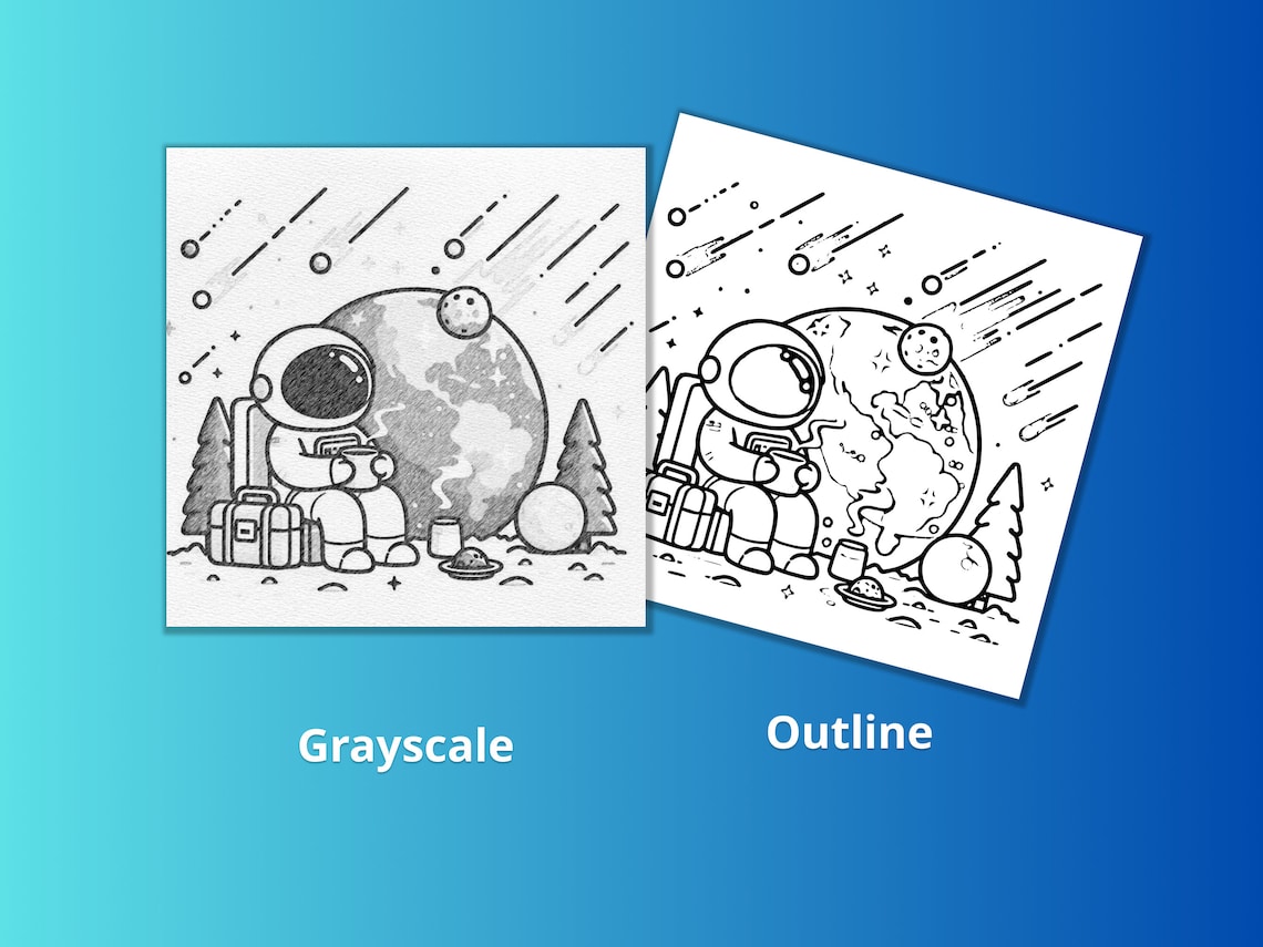 20 Astronaut Odyssey Coloring Page Book for Adult Kid Instant Download ...