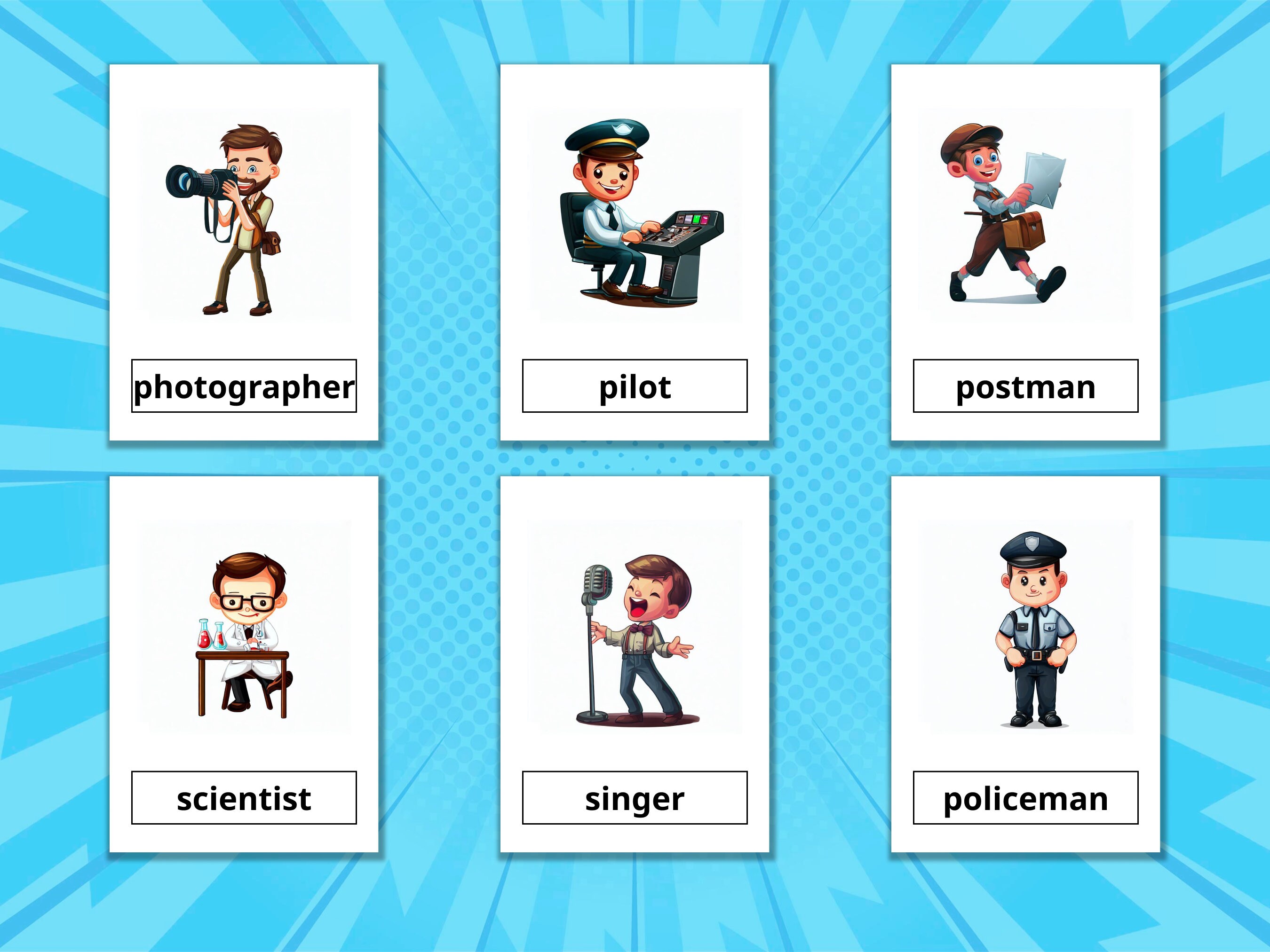 24 Dream Job Flash Cards Printable for Kids (montessori Cards ...