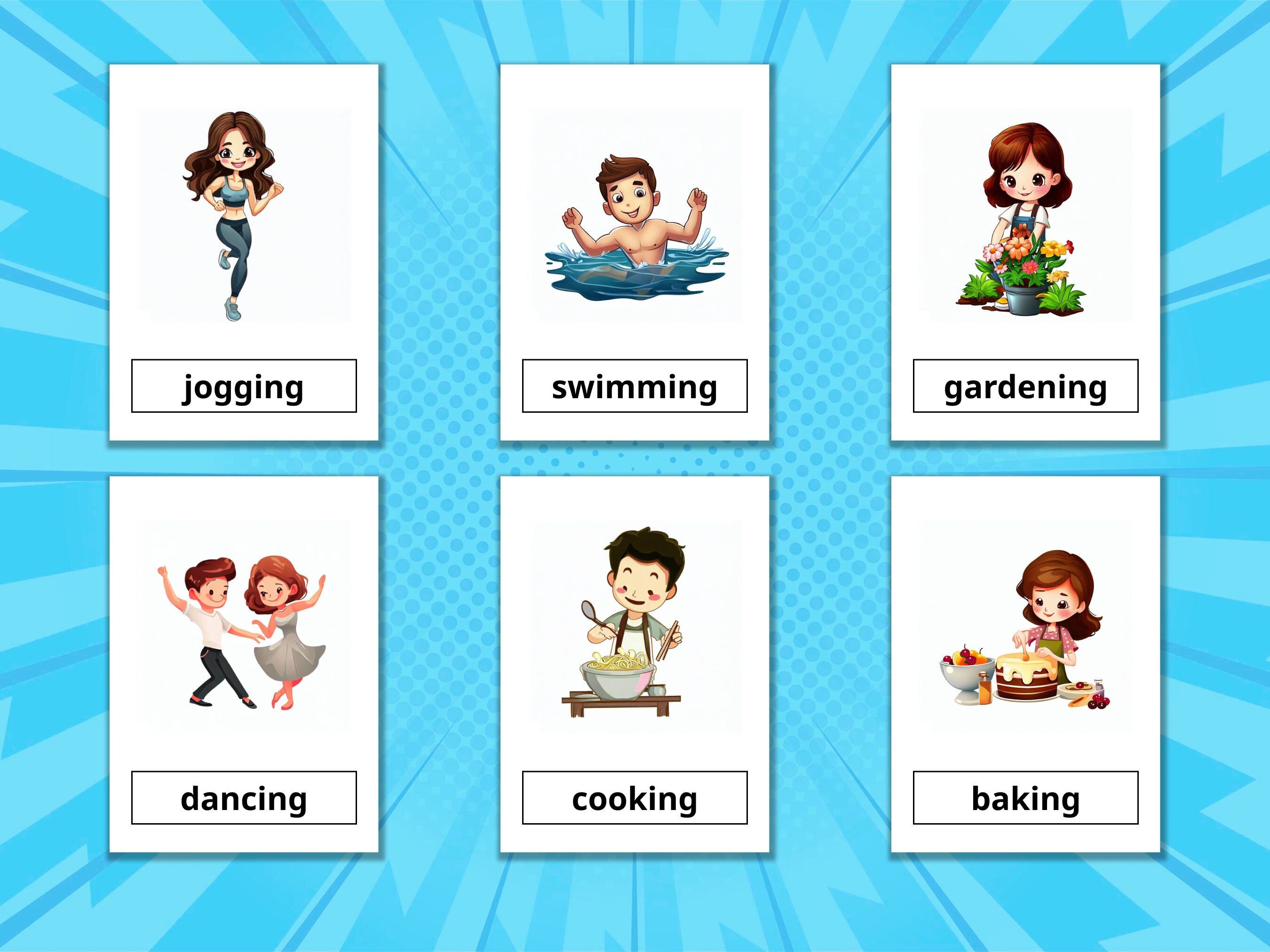 24 Hobby Quest Flash Cards Printable for Kids montessori Cards ...