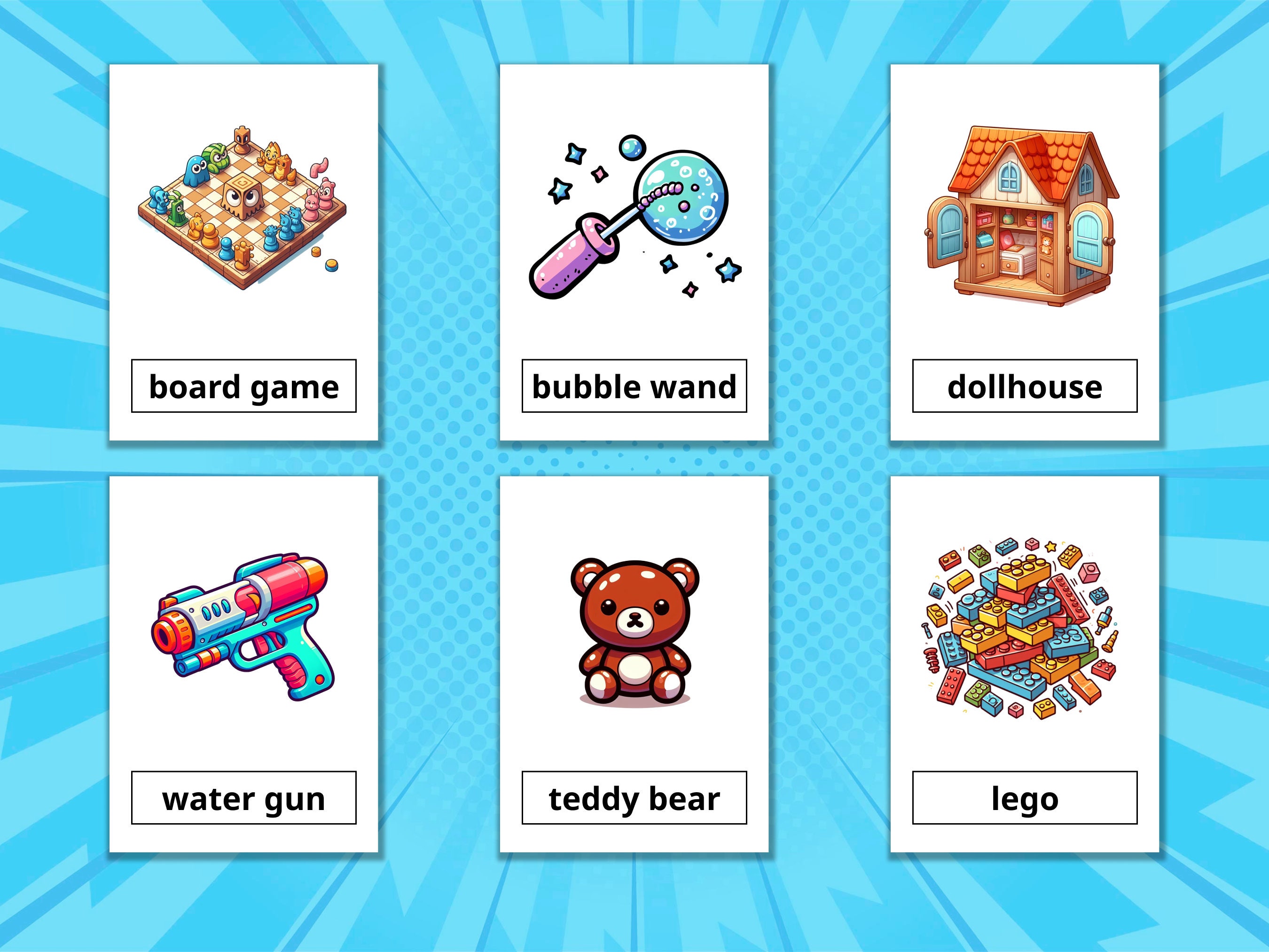 24 Toy World Flash Cards Printable for Kids (montessori Cards ...