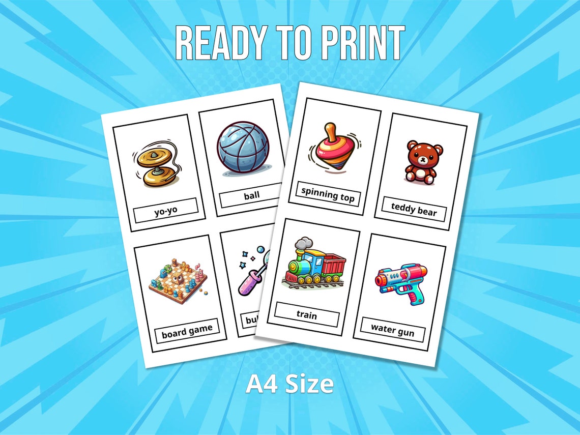 24 Toy World Flash Cards Printable for Kids montessori Cards, Education ...