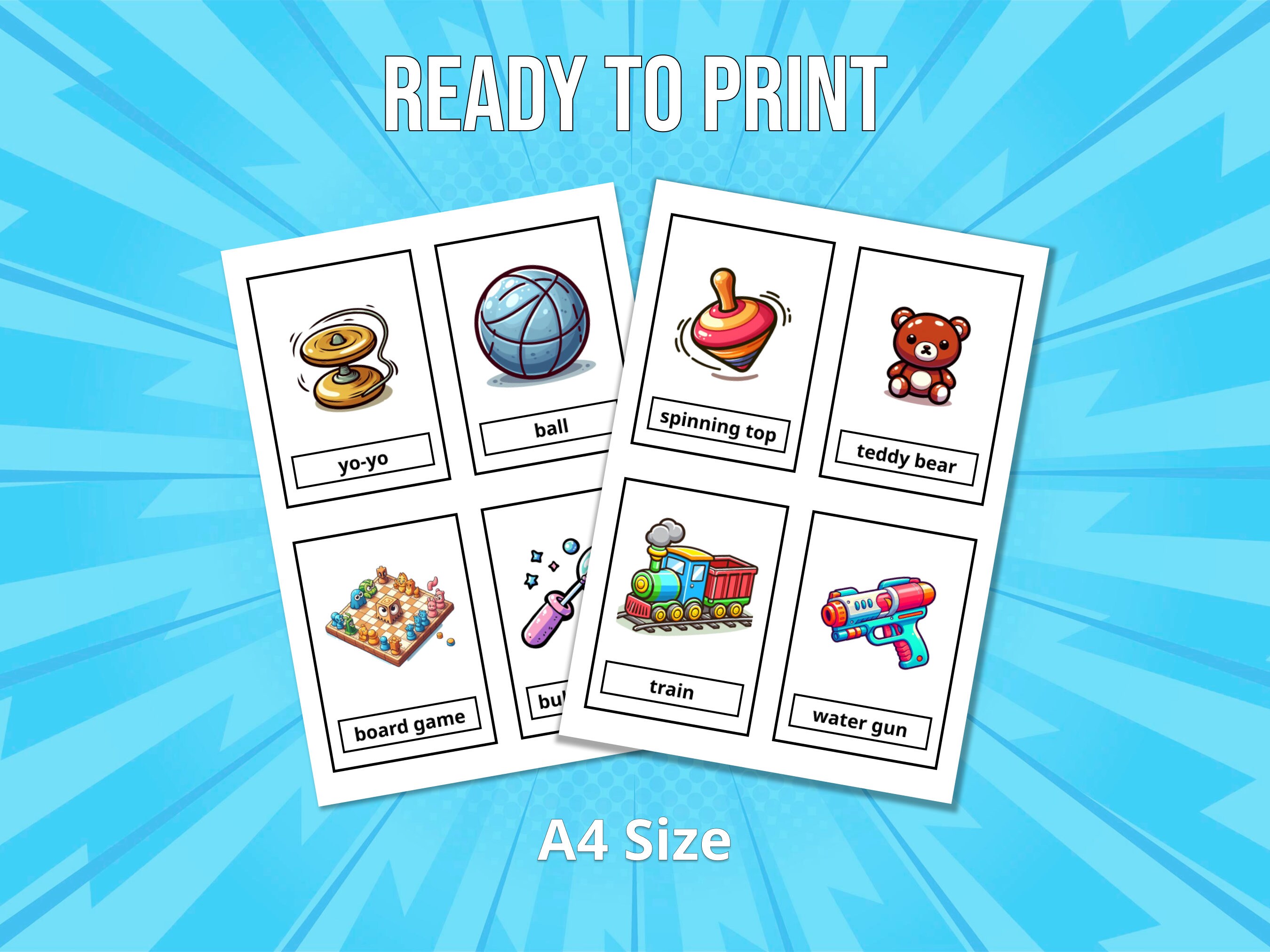 24 Toy World Flash Cards Printable for Kids (montessori Cards ...