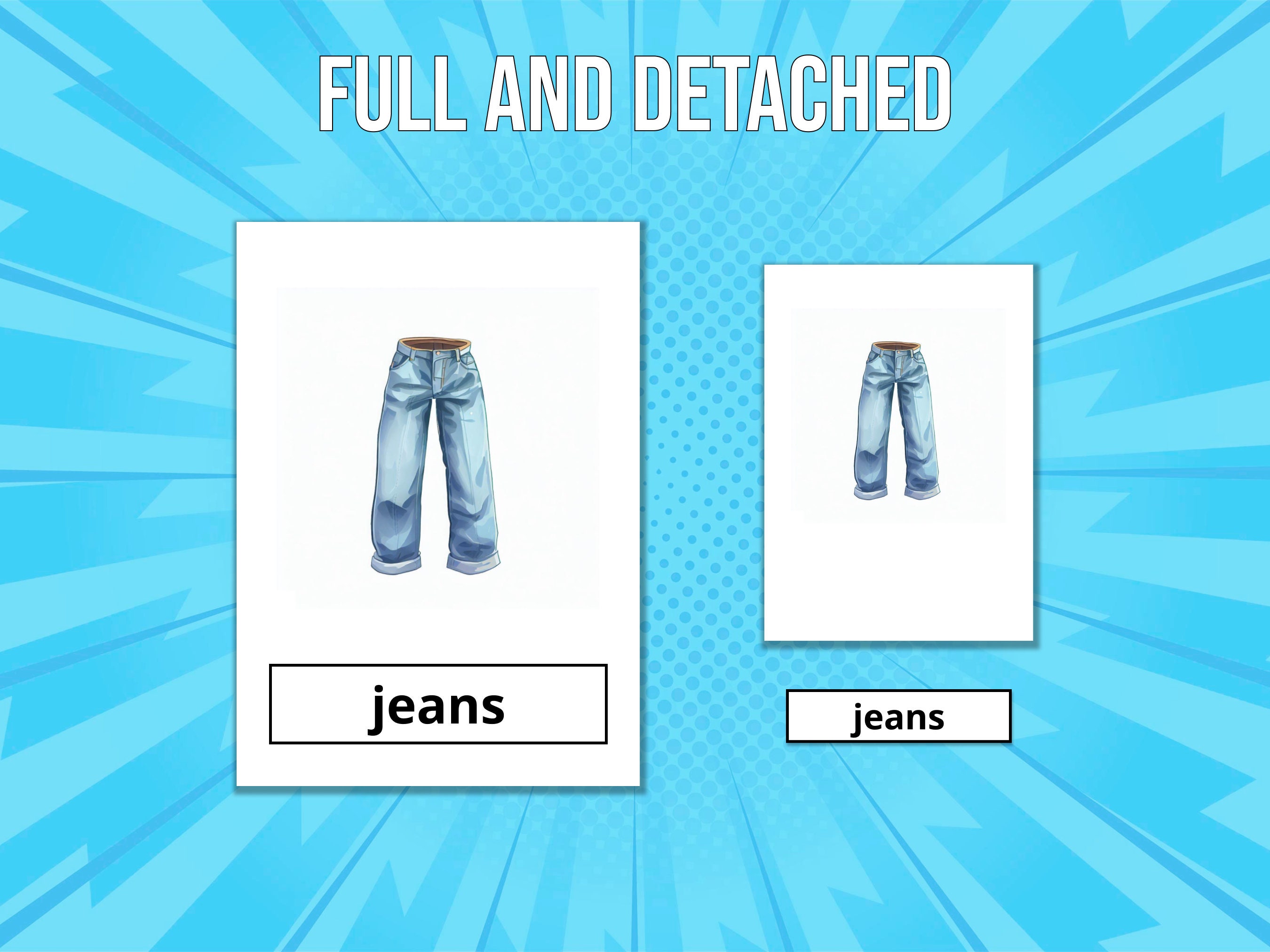 24 Clothes Closet Flash Cards Printable for Kids (montessori Cards ...