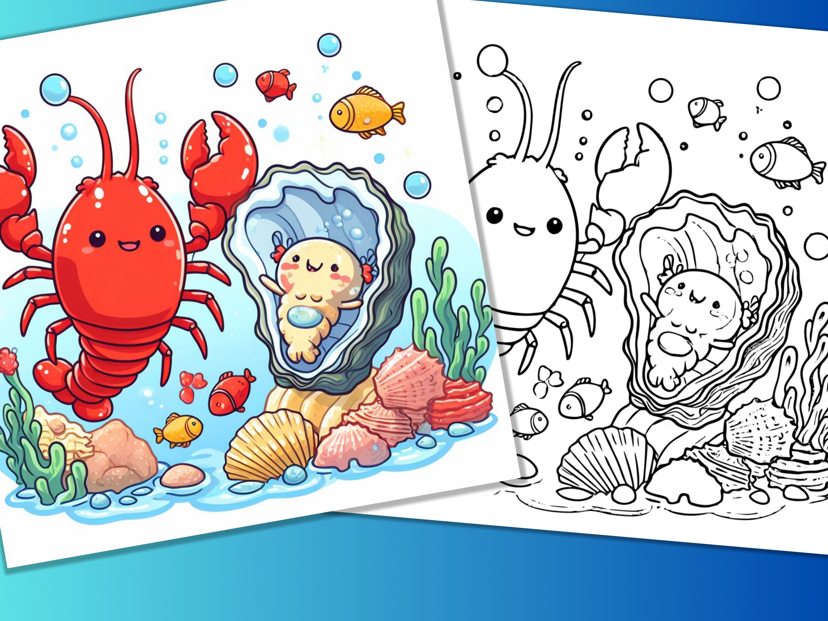 20 Under the Sea Coloring Page Book for Adult + Kid Instant Download ...