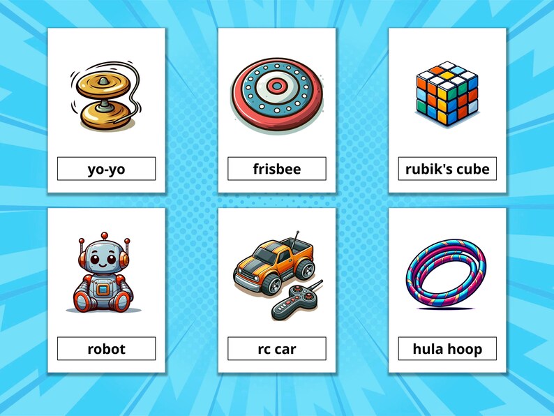 24 Toy World Flash Cards Printable for Kids montessori Cards, Education ...