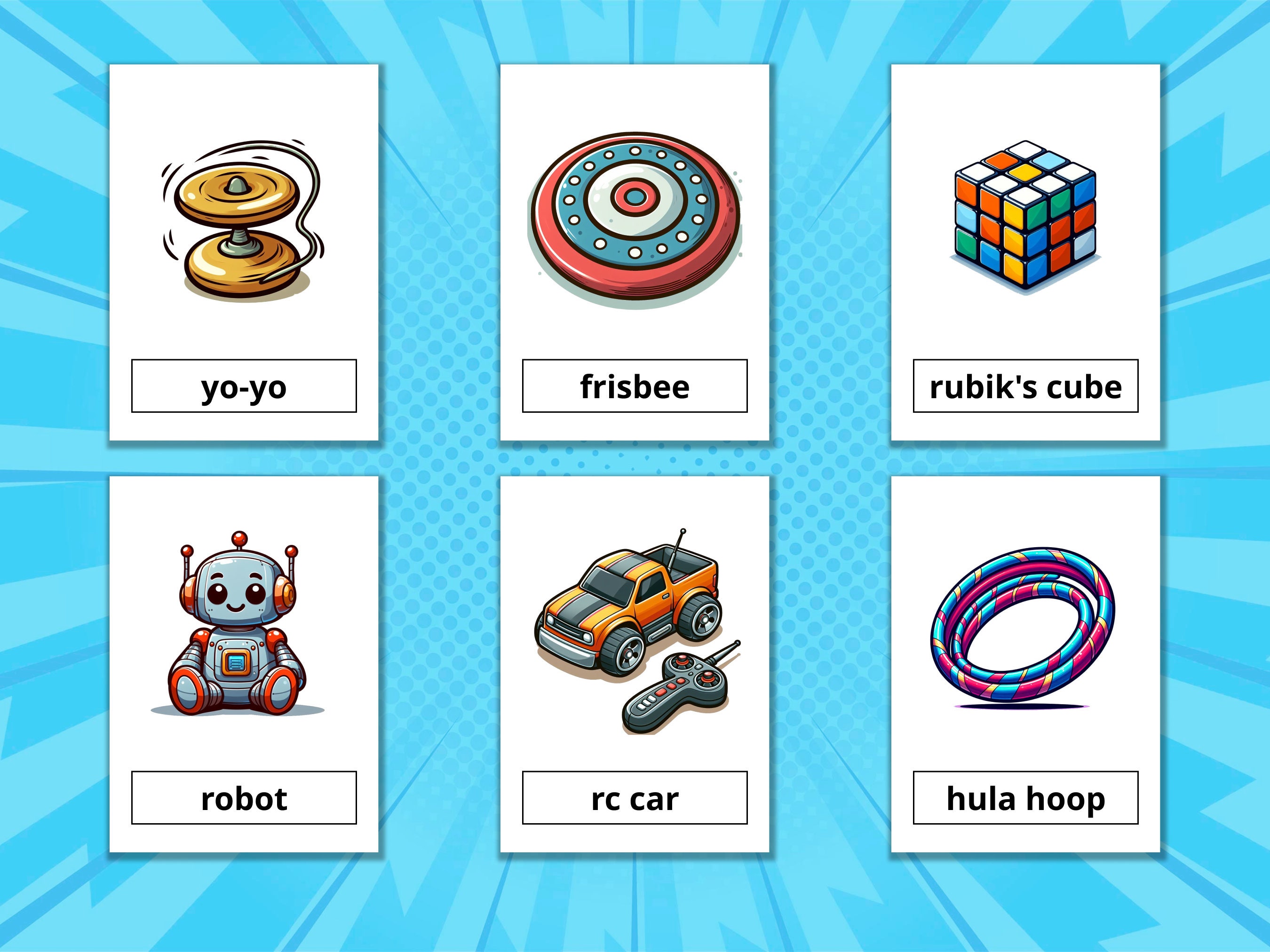 24 Toy World Flash Cards Printable for Kids montessori Cards, Education ...