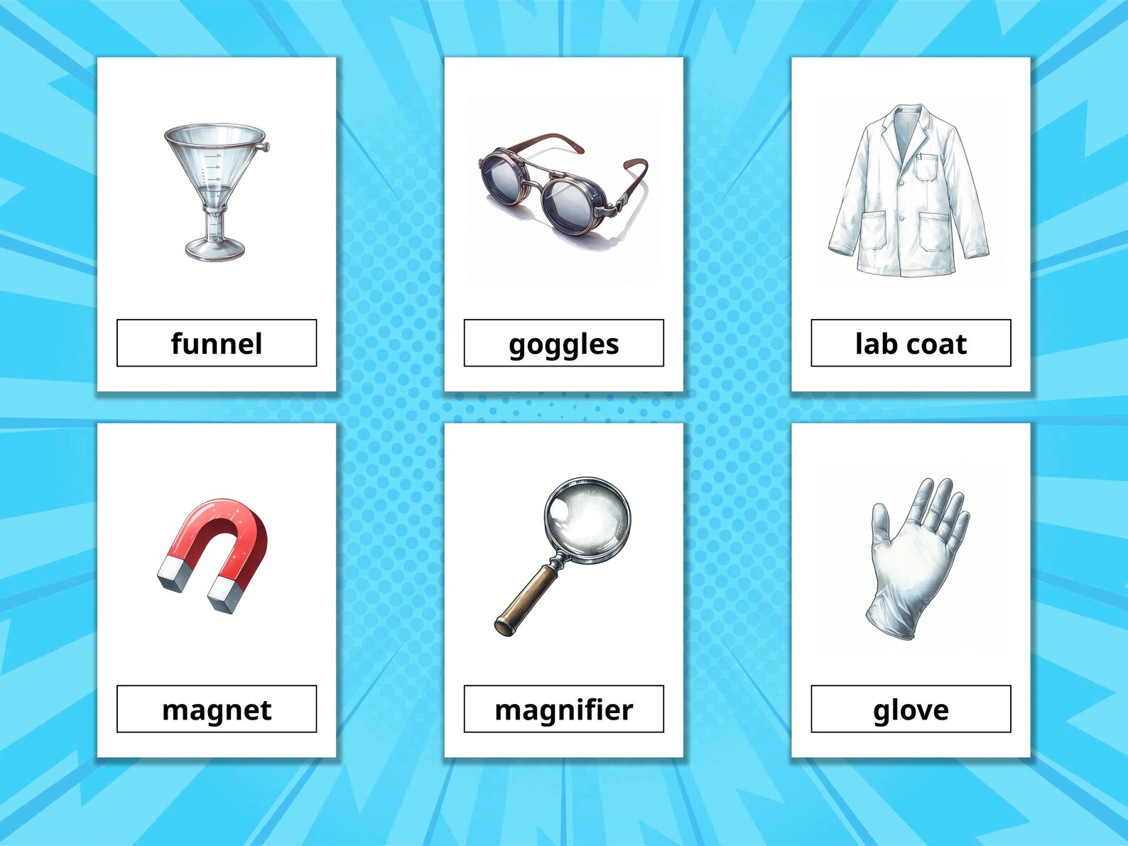 24 Laboratory Equipment Flash Cards Printable for Kids (montessori ...