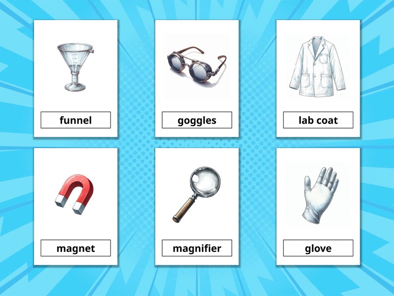 24 Laboratory Equipment Flash Cards Printable for Kids (montessori ...